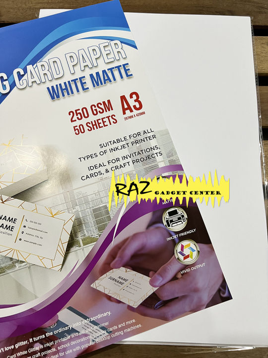Quaff A3 Calling Card Business Card Paper White Matte 250gsm 50 sheets ...