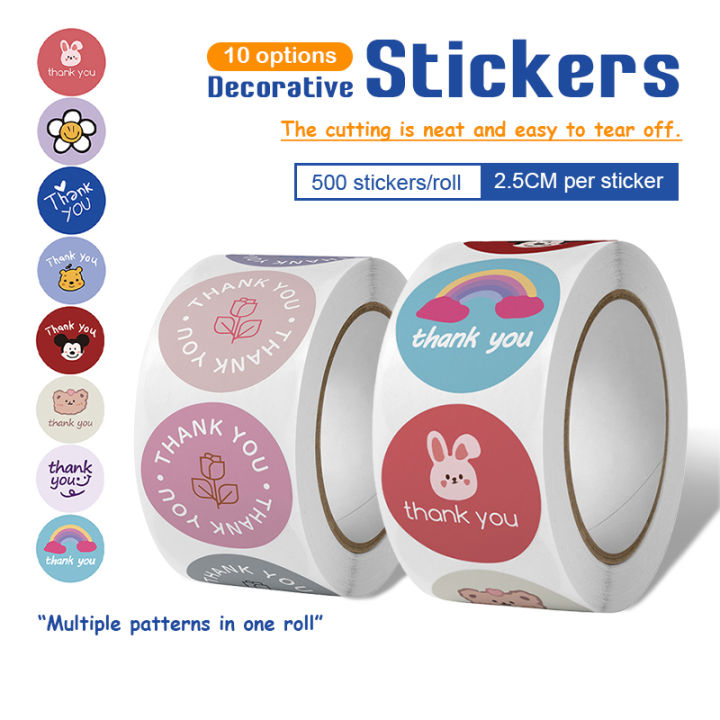 Thank You Seal Sticker Labels Self-adhesive Package Sticker 500PCS/Roll ...