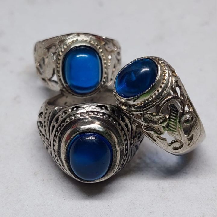 Cincin batu king safir / royal blue obsidian | Lazada Indonesia