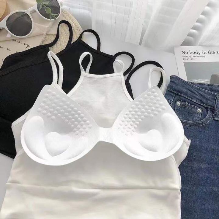 💓BRA-991💓พร้อมส่ง เสื้อสายเดี่ยวไหมพรมน่ารักสไตล์ เกาหลี ดีเทลสาย4เส้น ...