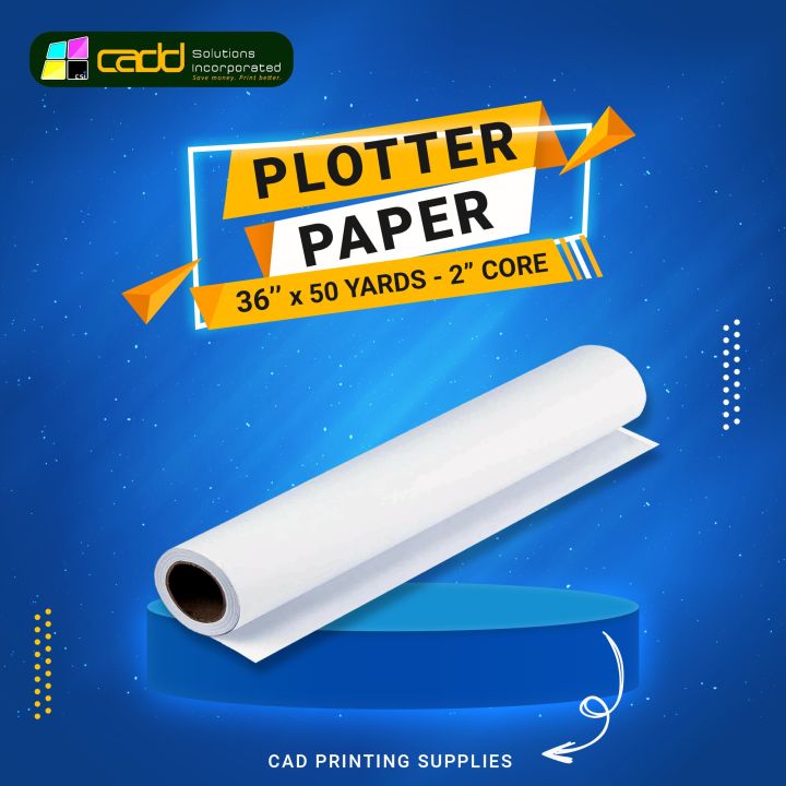 White paper Plotter paper - 36 x50 Yards - 80/85gsm High Quality, Ultra ...