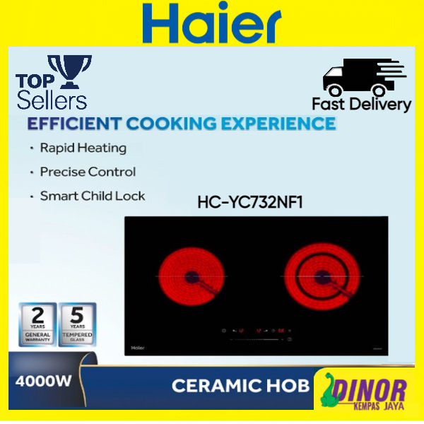 Haier Built-in Double Electric Ceramic Cooker Hob HC-YC732NF1 ...