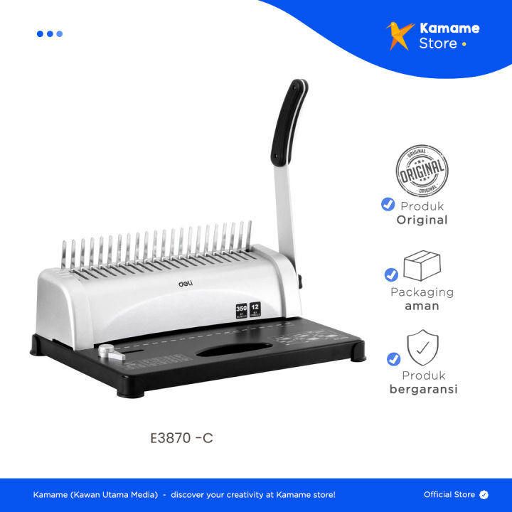 Deli Comb Binding Machine - Mesin Jilid Spiral Silver - 3870 - Kamame ...