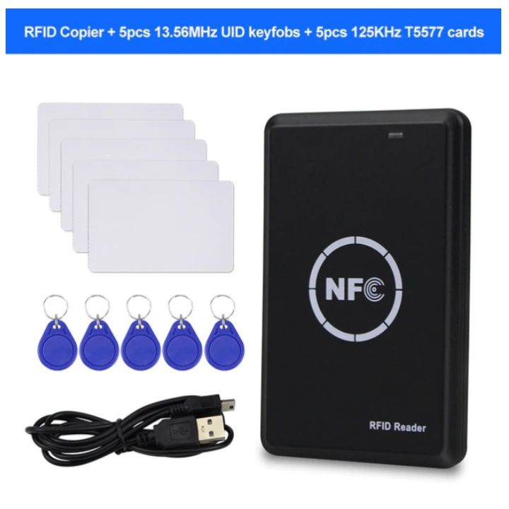 RFID Copier Duplicator 125KHz Key fob NFC Smart Card Reader Writer 13.56MHz Encrypted Programmer ...
