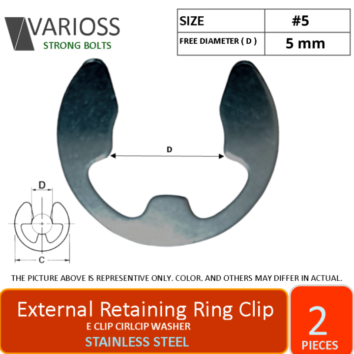 Stainless Steel E Clip Circlip Washer External Retaining Ring Clip for ...