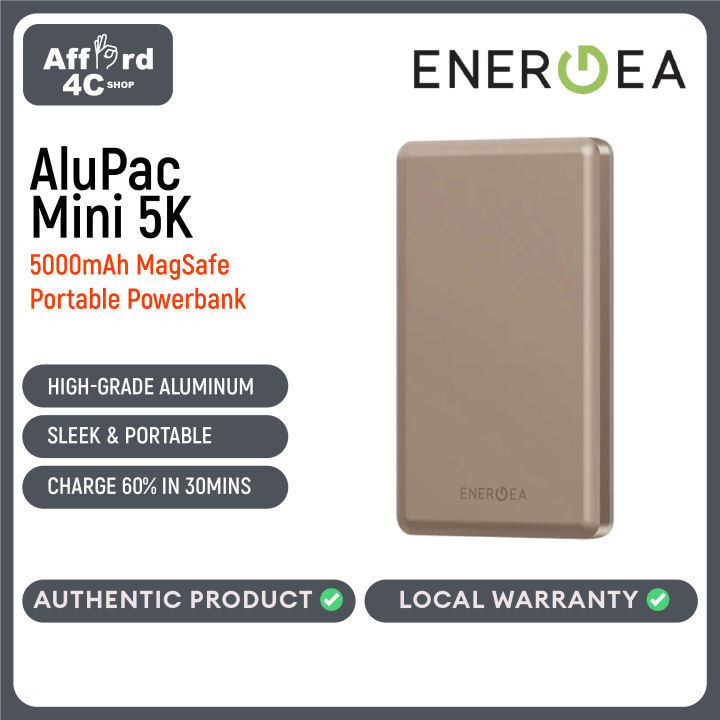 Energea AluPac 5K, 5000MaH Ultra Light Aluminum MagSafe Compatible ...