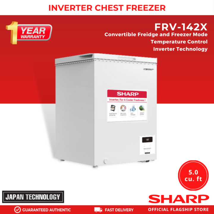 Sharp FRV-142X 5.0cu.ft Inverter Chest Freezer | Lazada PH