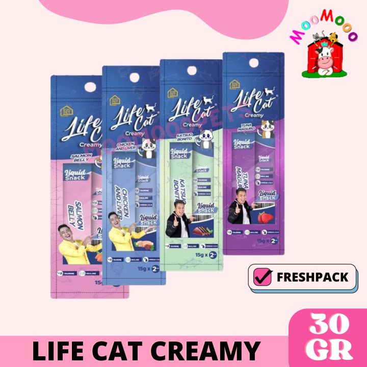 Life Cat Creamy Snack Cemilan Kucing Liquid 15 Gram - LifeCat 15gr X 2 ...