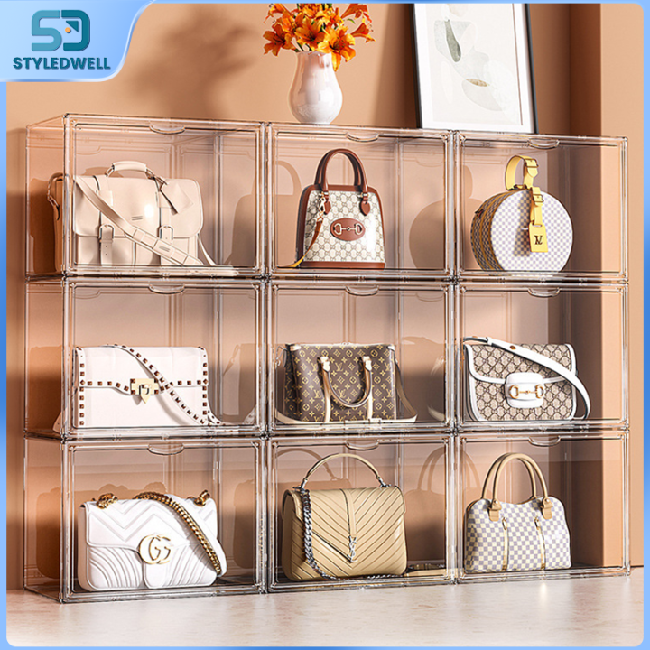 Transparent Stackable Storage Box AirColumn Display Box Handbag Storage ...