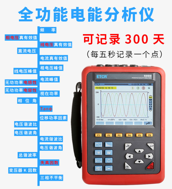 Yitai ETCR5000 Three-phase Power Quality Analyzer Harmonic Analyzer ...