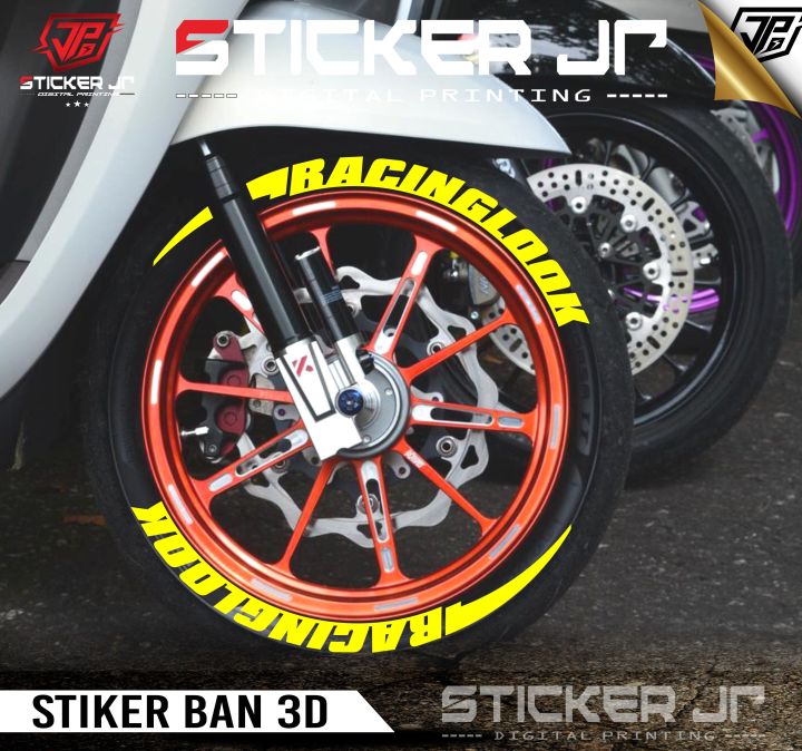 Sticker Ban / Font Ban / Tire Bomb / 3D stiker ban RACINGLOOK Sticker ...