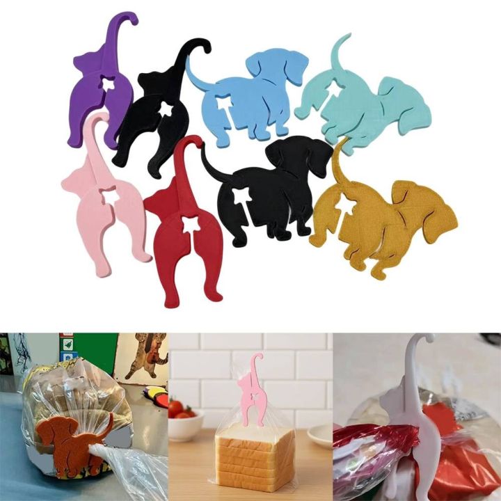 【FREEHOUSEMALL】 Bread Clips with Dog and Cat Shapes Reusable Airtight ...