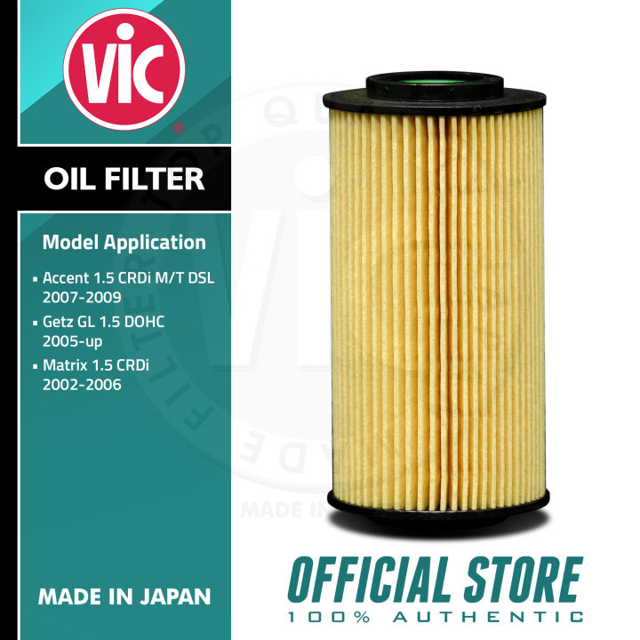 VIC Oil Filter Element Type O-006 for Hyundai Accent, Getz, Matrix ...
