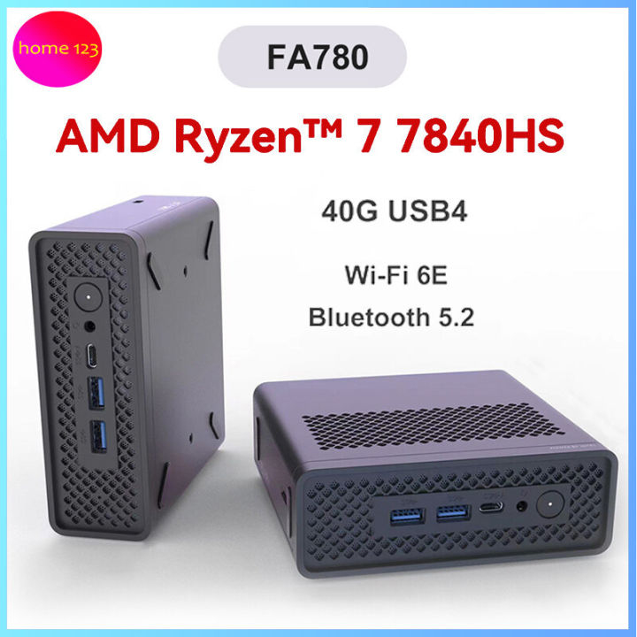 SZBOX S780 AMD Ryzen 7 7840HS Mini PC Windows 11 Pro DDR5 5600Mhz 16GB 512GB NVME SSD WIFI6 BT 5 ...