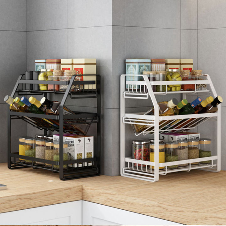 NINI Rak Dapur Stainless Steel Seasoning Bottle Rack Rak Rempah Kitchen ...