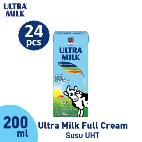 Ultra Milk Full Cream 200 ml Karton (24 Pcs) | Lazada Indonesia
