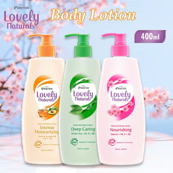 Emeron Lovely Naturals Hand & Body Lotion Pump 400ml | Lazada Indonesia