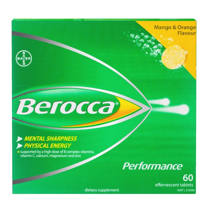 Berocca Performance Effervescent Mango Orange Flavour 60 Tablets Expiry ...