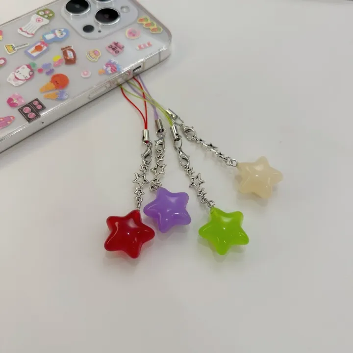 VIVIDI Crystal Beads Tassel Phone Chain Pentagram Five-Pointed Star ...