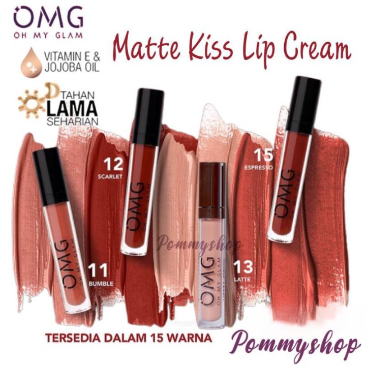 OMG Oh My Glam Matte Kiss Lip Cream 3.5g | Lipstick | Lipstik | Lip ...