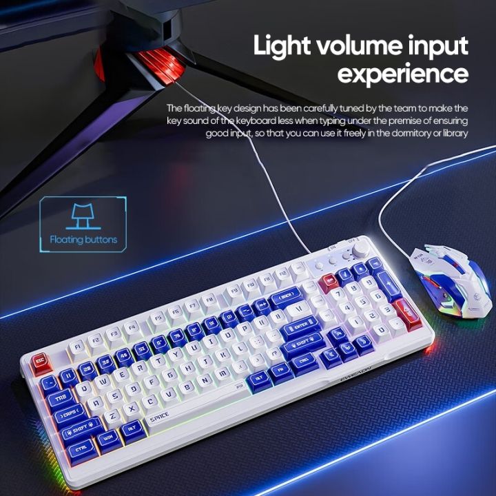 Ninja Wired Gaming Keyboard Mecha Gundam Style 98 Keys USB Mechanical ...