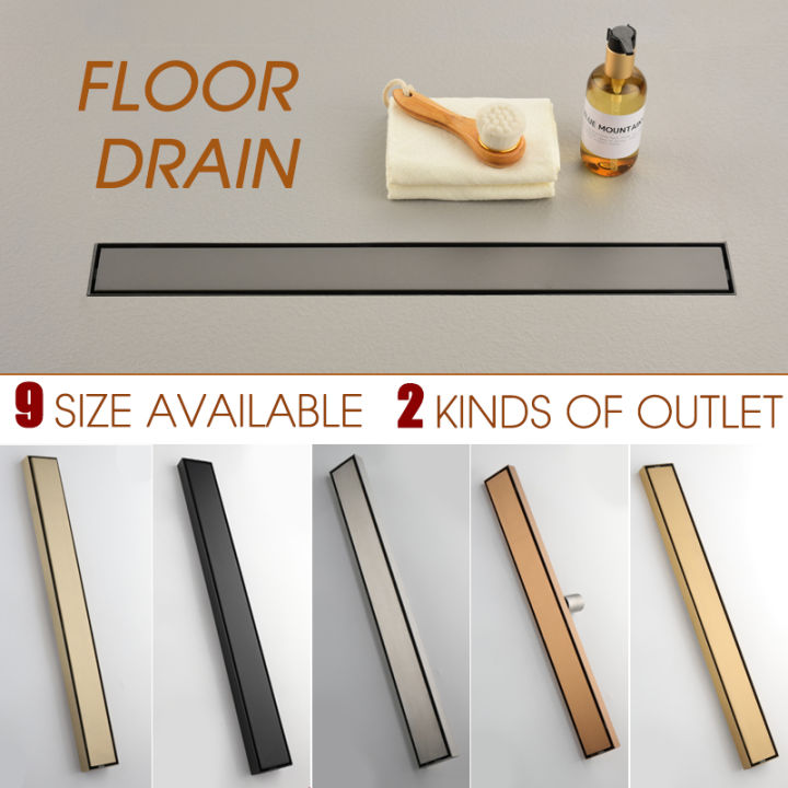 Bathroom Floor Drain Extra Long 70 / 80 / 90 /100cm Hidden Visible ...