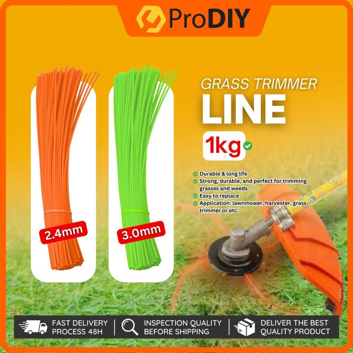 12" x 1kg 2.4mm 3.0mm Grass Trimmer Line Square Grass Brush Cutter | Lazada