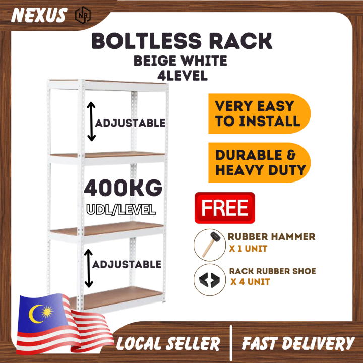 NEXUS [Beige] 4level Heavy Duty Rack 1200kg Rak Besi Serbaguna Rack ...