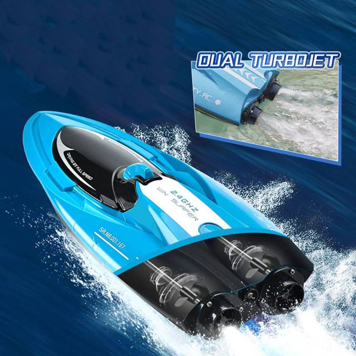 2.4G RC Boat High Speed Remote Control Boats With Lights Speedboat ...
