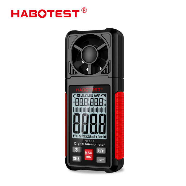HABOTEST HT605 Digital Anemometer Wind Speed Meter Temperature ...