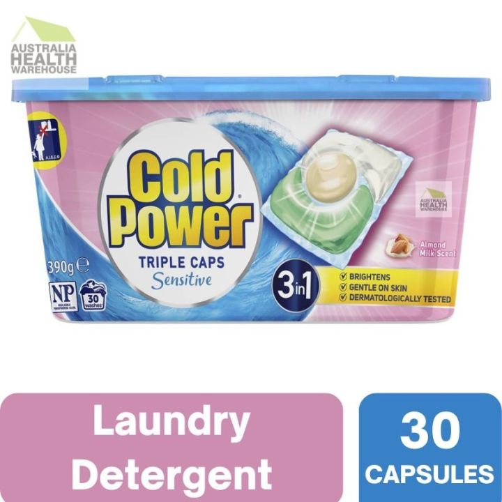 Cold Power Triple Caps Sensitive 3in1 Laundry Detergent 30 Capsules ...