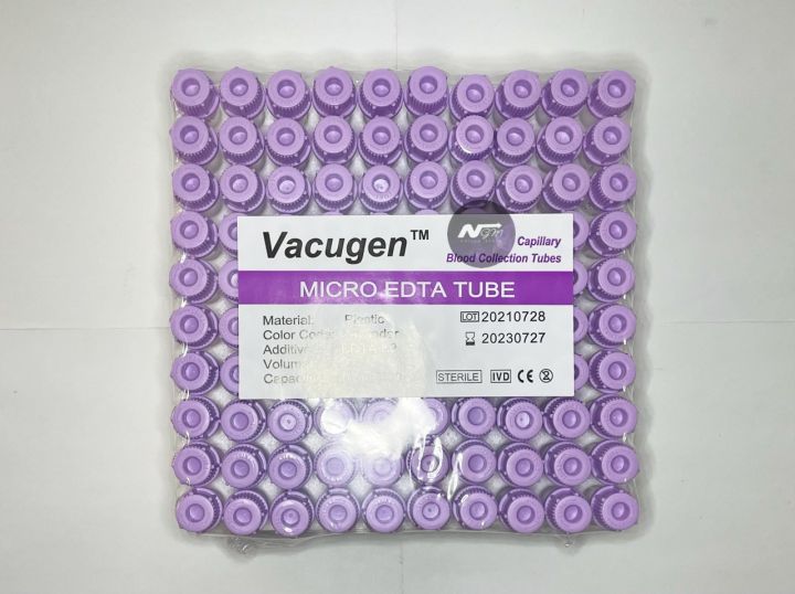1 Tray (100 pieces tubes) Edta Microtainer 0.5ml Capillary Blood ...