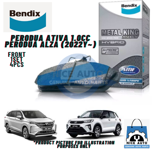 PERODUA ATIVA 1.0 / PERODUA ALZA (2022Y~) FRONT BRAKE PAD - BENDIX ...