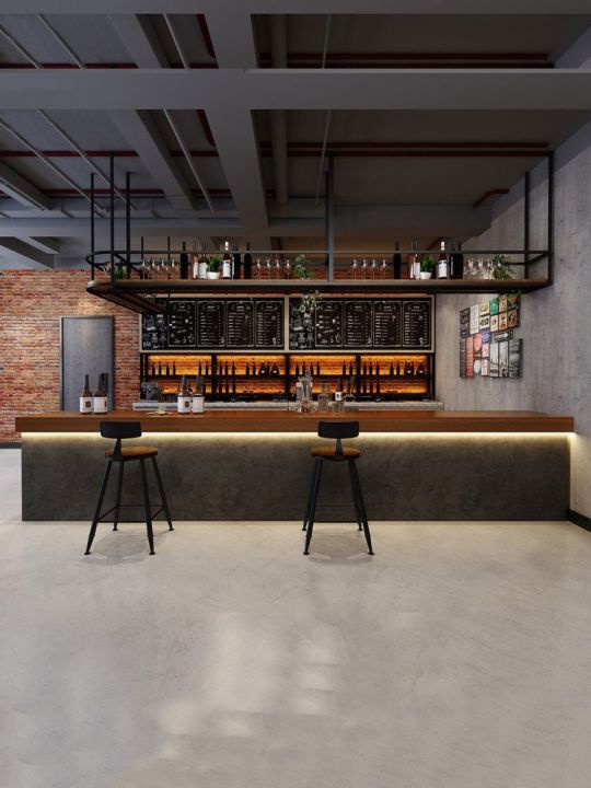 Industrial wind bar, bar table, coffee shop, bar cleaning, front desk ...