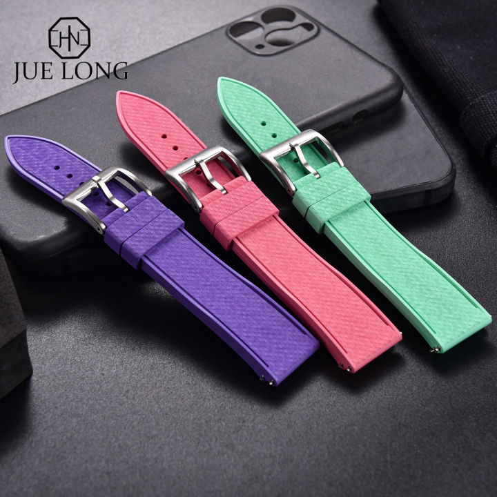 Premium Grade FKM Fluoro Rubber Watch Strap 20mm 22mm Quick Release Strap Rubber Watch Bands ...