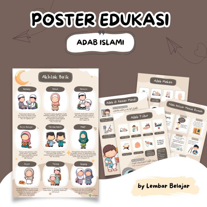 Poster Edukasi Adab Islami - Akhlak Baik | Lazada Indonesia