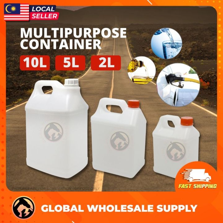 (2L /5L/ 10L) HDPE Clear Plastic Bottle Tank Lid Storage Containers Tong Air Jerry Can Tong Drum ...