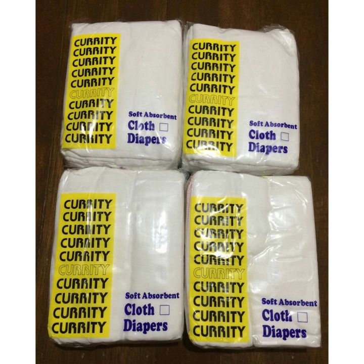 12pcs/pack Curity Cloth Diaper Lampin (White Edge Stitch) | Lazada PH