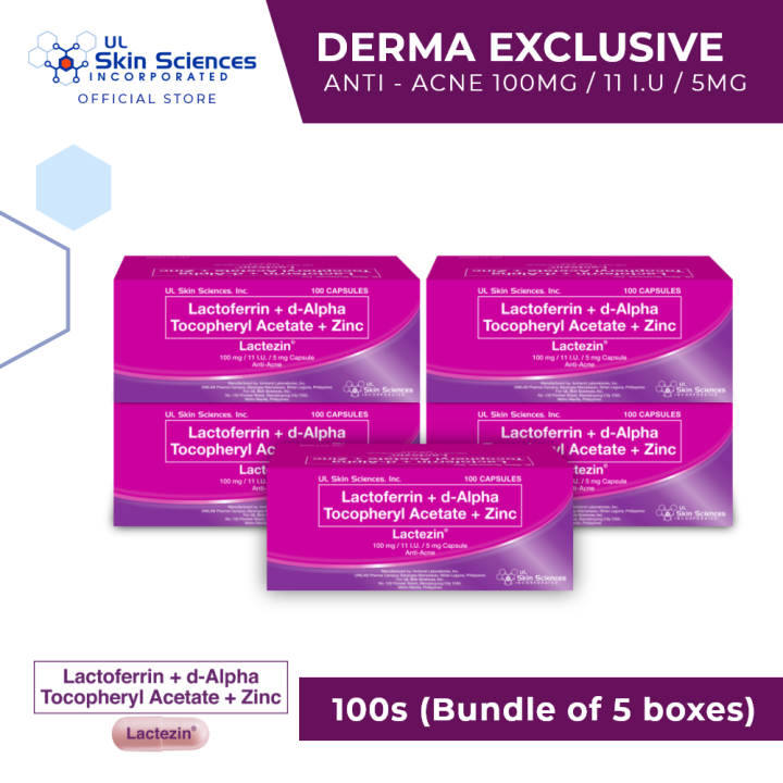 [Derma Exclusive] Lactezin 100mg Anti-Acne 100 capsules (Bundle of 5 ...