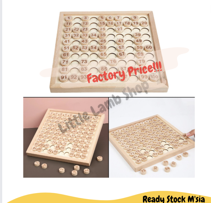 Wooden Hundred Board/1 To 100 Numbers/ 1-100 counting/Montessori Kids ...