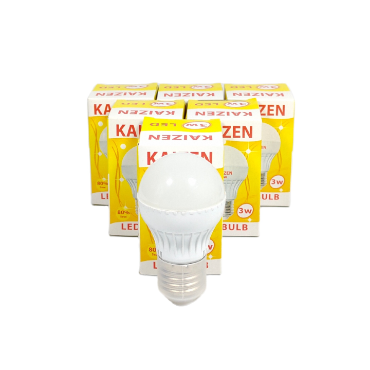 Paket 6 Pcs KAIZEN Lampu Bohlam LED Bulb 3 Watt | Lazada Indonesia