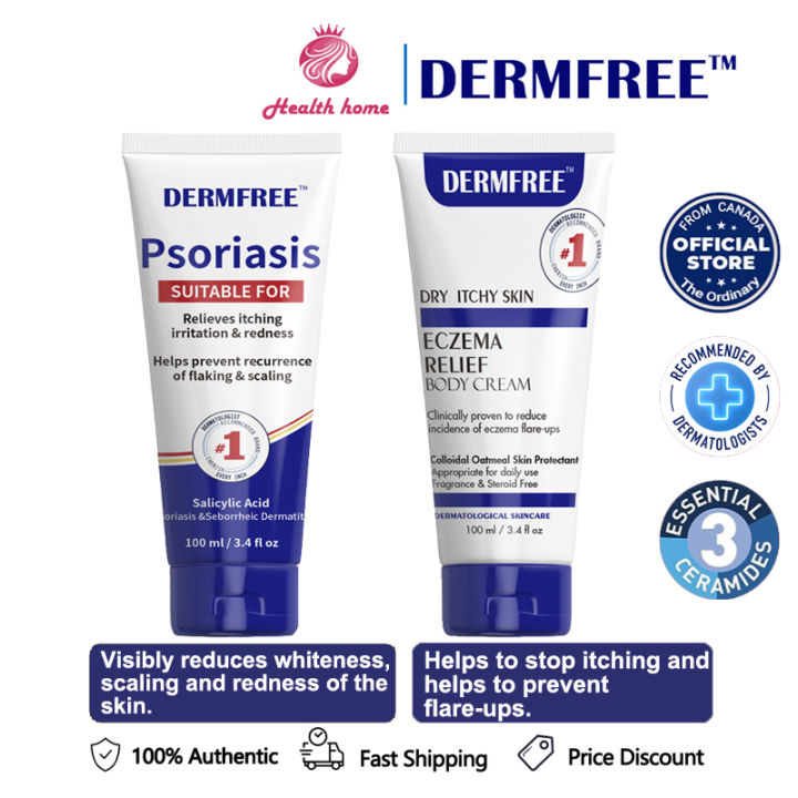DERMFREE Psoriasis Cream Dermatitis Eczema Relieves itching irritation ...