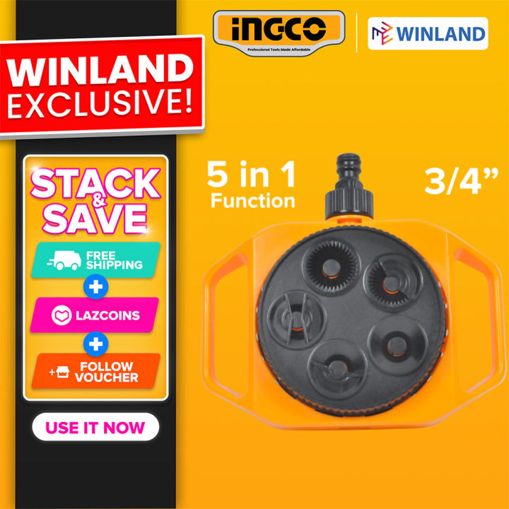 Ingco by Winland 5 in 1 Plastic Turret Sprinkler HPS33061 ING-HT ...