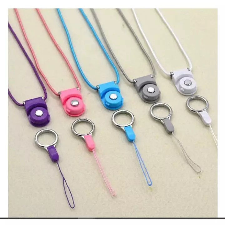 Kalung Tali HP 2IN1 Gantungan Handphone Kalung Leher Strap Kartu ID ...