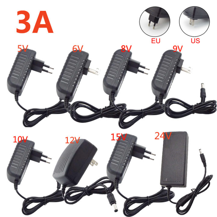 Ac 110 240v Dc 5v 6v 8v 9v 10v 12v 15v 3a Power Adapter Us Eu Charger
