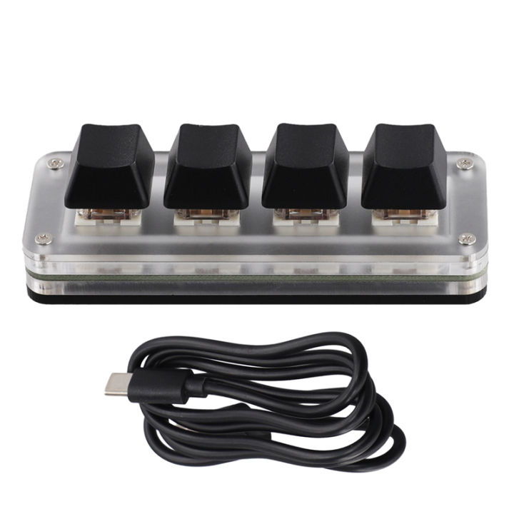USB Programming Macro Custom Keyboard RGB 4 Keys Knob Gaming Mechanical ...