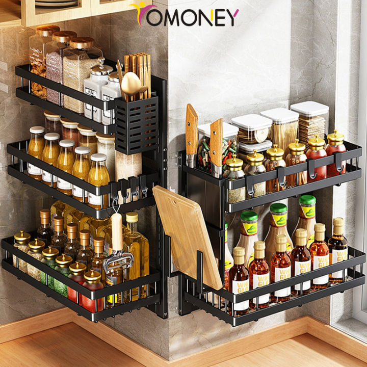 Stainless Steel Kitchen Spice Rack Rak Rempah Hanging Storage Rak Dapur ...