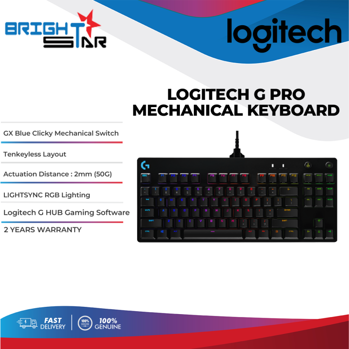 LOGITECH G PRO KEYBOARD - GX Blue Mechanical Switches / TKL / LightSync ...
