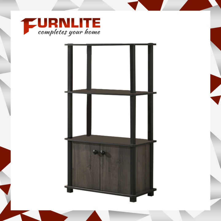 Furnlite 2 Shelf Bookcase with 2 Doors SP074 | Lazada PH