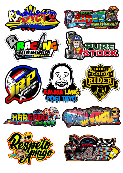 Motorcycle Stickers 11pcs (Waterproof) Laminated Design1 | Lazada PH